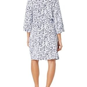 Vera Bradley Women's Cozy Knit Robe (Extended Size Range), Perennials Misty Surf, Small - Medium