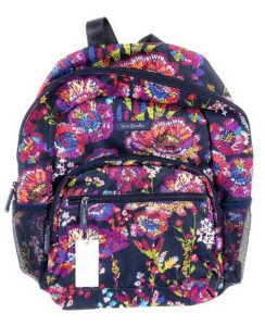 vera bradley lighten up essential backpack midnight wildflowers water resist