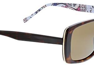 Vera Bradley Women's Margot Polarized Rectangular Sunglasses, Hummingbird Park