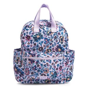 vera bradley women's recycled lighten up reactive campus totepack backpack, cloud vine multi, one size