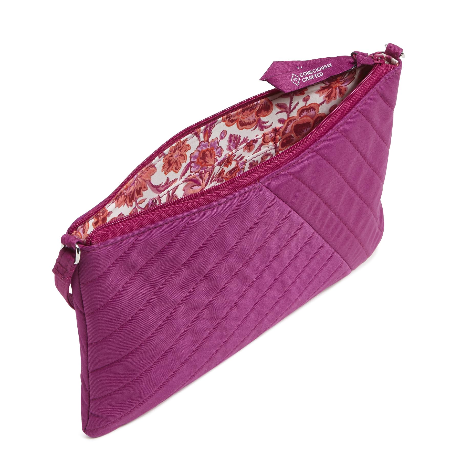 Vera Bradley Women's Cotton Convertible Wristlet With RFID Protection, Dark Raspberry, One Size