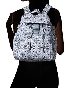 Vera Bradley Women's Cotton Utility Backpack, Plaza Tile - Recycled Cotton, One Size