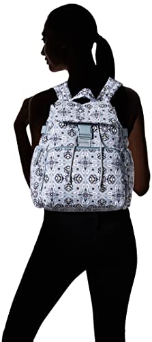 Vera Bradley Women's Cotton Utility Backpack, Plaza Tile - Recycled Cotton, One Size