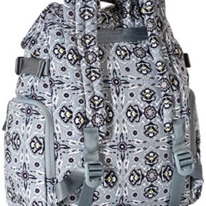 Vera Bradley Women's Cotton Utility Backpack, Plaza Tile - Recycled Cotton, One Size