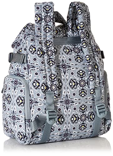 Vera Bradley Women's Cotton Utility Backpack, Plaza Tile - Recycled Cotton, One Size