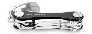 keysmart classic - compact key holder and keychain organizer (up to 14 keys) (black)