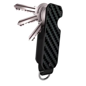 caxgek metallic key organizer - aluminum carbon fiber key organizer holder, minimalist innovative keychain