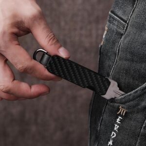 CAXGEK Metallic Key Organizer - Aluminum Carbon Fiber Key Organizer holder, Minimalist Innovative Keychain