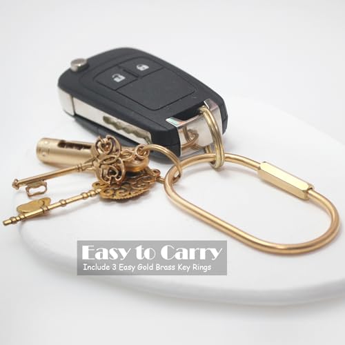 CMVFYL Brass Screw Lock Keychain-Simple Style Heavy Duty Car Key Organizer, Universal Key Fob Holder for Men Women, Gold