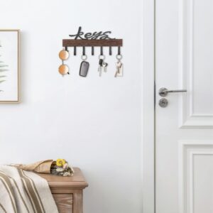 Dahey Key Holder for Wall Decorative 7 Hooks Rustic Wall Mounted Key Hooks Wood Key Rack Home Decor for Entryway, Hallway, Office