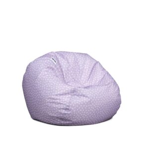 big joe classic bean bag chair, petal pip lilac smartmax, durable polyester nylon blend, 2 feet round