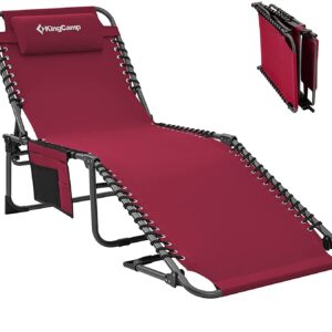 KingCamp Lounge Chair, 74.8''x23.2''x14.5'', Wine