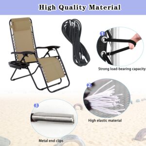 Zero Gravity Chair Replacement Fabric with Bungee Cord Kit, 17 Inch Wide Repair Cloth with Replacement Cord for Anti Gravity Chairs Outdoor Recliner Patio Lounge Chair Lawn Beach Sling Chair, Tan