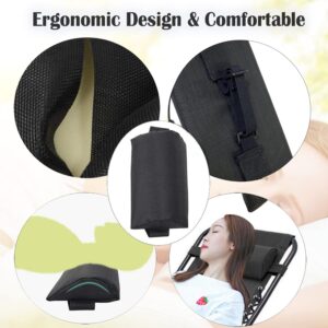 Head Pillow for Lounge Chair Zero Gravity Chair Patio Lawn Recliner Chair, Large Zero Gravity Chair Cushion w/Adjustable Elastic Band, Soft Recliner Head Pillow for Indoor Outdoor