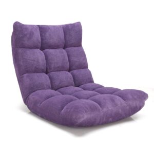 s afstar adjustable aluminum lounge chair, tender violet, foam and coral fleece upholstery, 14 positions, 35.5"w x 29"d x 31"h