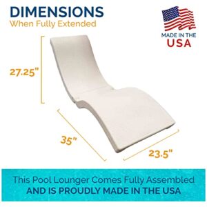 SwimWays Terra Sol Sonoma 2-in-1 Adult Pool Floats & Patio Lounge Chair, Durable Beach Chair & Outdoor Chaise Lounge, White