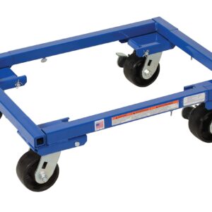 Vestil ATD-1622-4 Steel Adjustable Tote Dolly with 4" Casters, 2000 lbs Capacity, Maximum Usable 34" Length x 24" Width