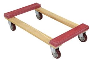 vestil hdor-1830-12 rubber end hardwood dolly with hard rubber casters, 1200 lbs capacity, 30" length x 18" width x 7" height deck