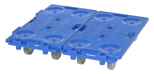 Vestil PCS-1626 Plastic Interlocking Dolly with Polypropylene Caster, 250 lbs Capacity, 16” Width x 26” Length x 6-1/2” Height , Deck Height