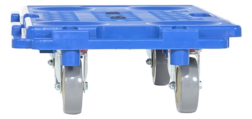 Vestil PCS-1626 Plastic Interlocking Dolly with Polypropylene Caster, 250 lbs Capacity, 16” Width x 26” Length x 6-1/2” Height , Deck Height