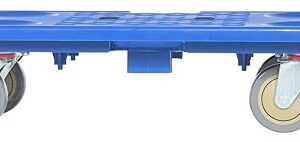 Vestil PCS-1626 Plastic Interlocking Dolly with Polypropylene Caster, 250 lbs Capacity, 16” Width x 26” Length x 6-1/2” Height , Deck Height