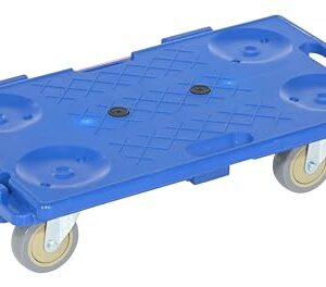 Vestil PCS-1626 Plastic Interlocking Dolly with Polypropylene Caster, 250 lbs Capacity, 16” Width x 26” Length x 6-1/2” Height , Deck Height