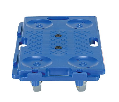 Vestil PCS-1626 Plastic Interlocking Dolly with Polypropylene Caster, 250 lbs Capacity, 16” Width x 26” Length x 6-1/2” Height , Deck Height