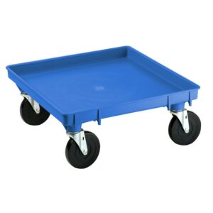 traex blue glass rack dolly without handles