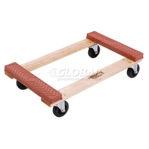 hardwood dolly - rubber bumpered ends deck, 30 x 18, 1200 lb. capacity