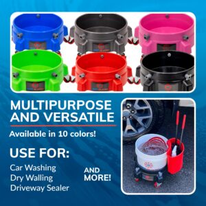 GRIT GUARD Bucket Dolly with Wheels - Rolling Detailing Wash Bucket with 5 Wheels and 2 Locking Casters Compatible with 2.5, 4, 5 and 6 Gallon Buckets