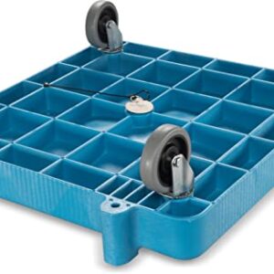 Carlisle FoodService Products E-Z Glide Warewashing Rack Dolly Dishwashing Rack Dolly with Drain for Kitchen and Restaurants, Plastic, 22.5 x 22.5 x 8 Inches, Blue