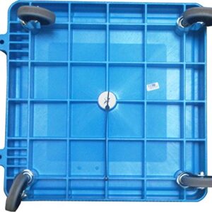 Carlisle FoodService Products E-Z Glide Warewashing Rack Dolly Dishwashing Rack Dolly with Drain for Kitchen and Restaurants, Plastic, 22.5 x 22.5 x 8 Inches, Blue