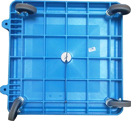 Carlisle FoodService Products E-Z Glide Warewashing Rack Dolly Dishwashing Rack Dolly with Drain for Kitchen and Restaurants, Plastic, 22.5 x 22.5 x 8 Inches, Blue