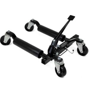 XtremepowerUS Set of (2) Wheel Dolly Car Skates Vehicle Positioning Hydraulic Tire Jack Ratcheting Foot Pedal Lift Hydraulic Car Wheel Dolly, 1,250lbs