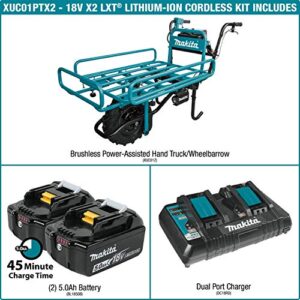 Makita XUC01PTX2 36V (18V X2) LXT® Brushless Power-Assisted Flat Dolly Kit (5.0Ah)