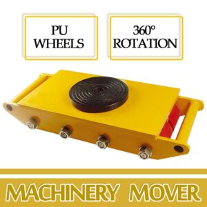 ZXMOTO 12 Ton Machinery Skate Mover with 360 Degree Rotation Cap 26,400 Lbs Capacity Industrial Dolly Machinery Skate with 8 Rollers