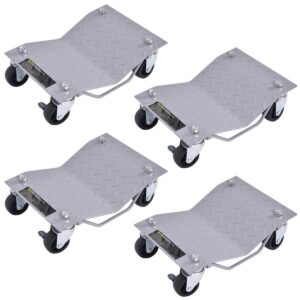 toolsempire 4 pieces tire wheel car dollies, wheel dollies set of 4 dolly vehicle car casters, 6000lbs capacity heavy duty tire skates dolly (gray)