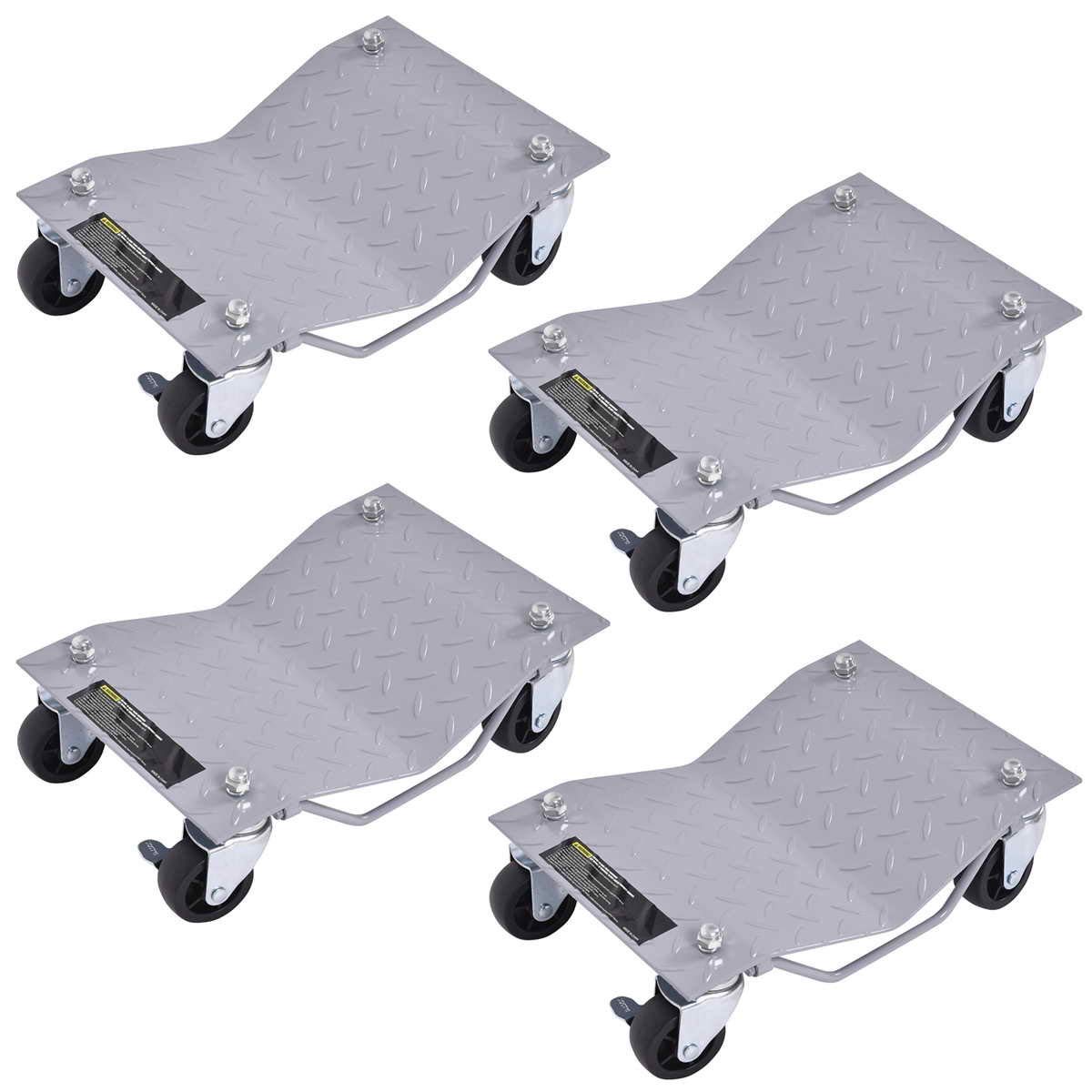 Toolsempire 4 Pieces Tire Wheel Car Dollies, Wheel Dollies Set of 4 Dolly Vehicle Car Casters, 6000lbs Capacity Heavy Duty Tire Skates Dolly (Gray)