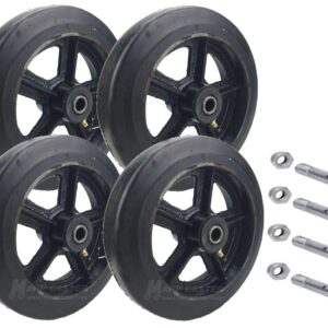 Drywall & Sheetrock Dolly Rubber Wheels with Axles Set of 4