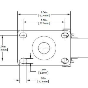 Caster set of 4 | 3" Caster Replacement for Rubbermaid Universal Drum Dolly Part 2650-L1