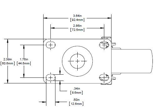 Caster set of 4 | 3" Caster Replacement for Rubbermaid Universal Drum Dolly Part 2650-L1