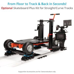 PROAIM Quad-4 Cinema Doorway Dolly with 100mm Camera Bowl Riser Telescopic Bazooka. Adjustable, 4-Position Operator Seat. Push/Pull Bar with Foam Handle (DL-QDFW-01)