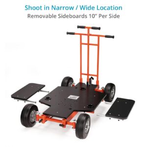 PROAIM Quad-4 Cinema Doorway Dolly with 100mm Camera Bowl Riser Telescopic Bazooka. Adjustable, 4-Position Operator Seat. Push/Pull Bar with Foam Handle (DL-QDFW-01)