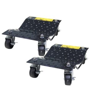 hpdmc 3000lbs capacity tire dolly car tire stakes, heavy duty wheel dolly vehicle tire skates, 2 pack