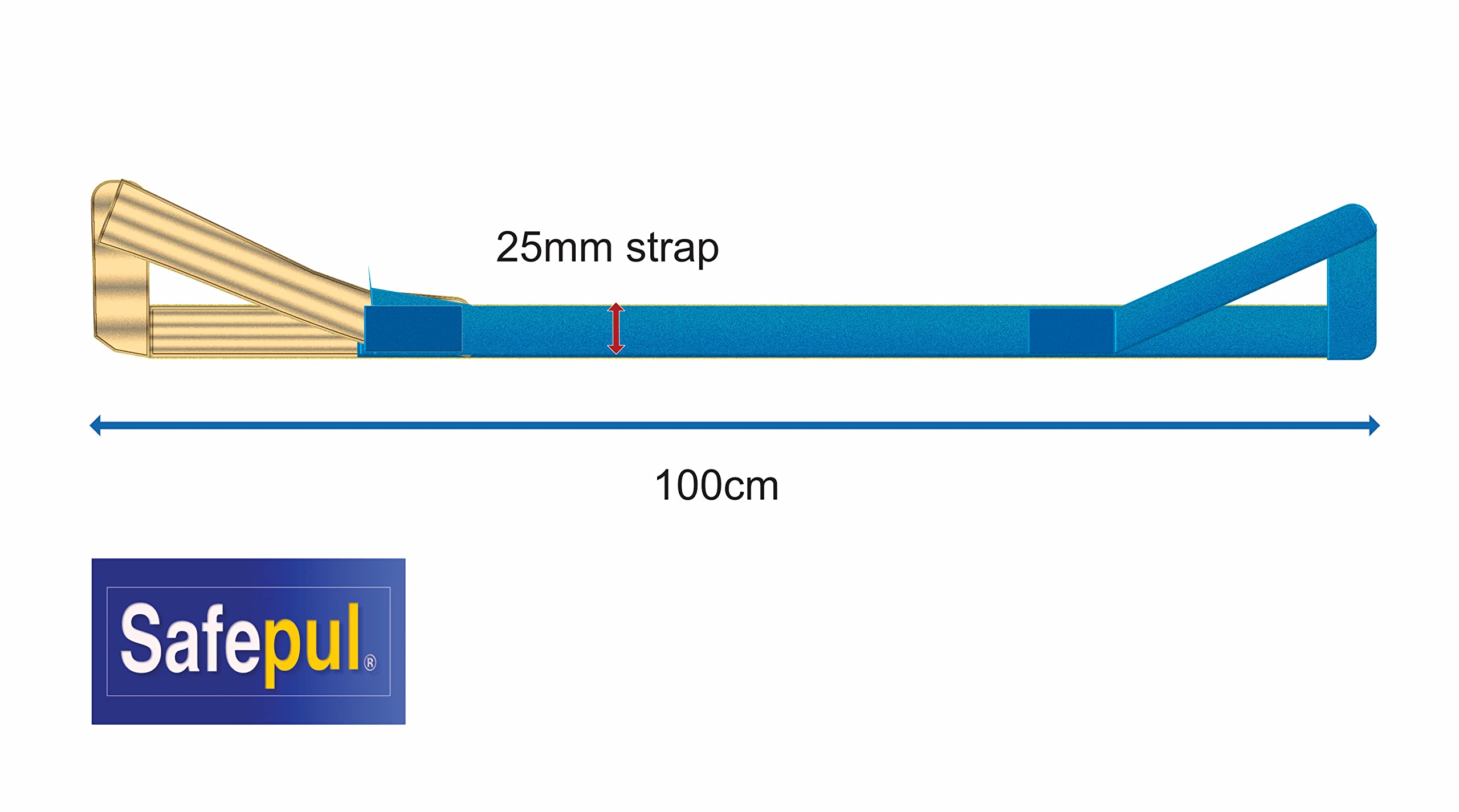 Safepul Dolly Strap 100cm x 25mm width strap ideal for lifting the dolly over steps - EN-12195 standard