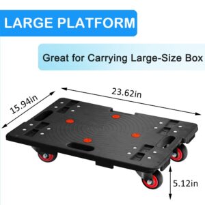 2Pcs Moving Dolly, Heavy Duty Furniture Rolling Mover, Interlocking Moving Dolly with 4 Wheels for Couch Boxes Heavy Items, 23.6 x 15.9 inch 330 Lbs Capacity Each Count