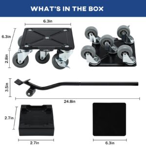 Insdawn Furniture Dolly Wheels Heavy Duty 5 Lockable Wheels Moving Dolly with Casters Hardwood Furniture Dolly Set with Lifter for Heavy Furniture in Home Office or Warehouses Hold 1500lbs