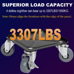 FEILAYDUN Heavy Furniture Movers, Upgraded Large Size Moving Dolly Set, 3307LBS Load Capacity, with 360° Rotatable Wheels & Furniture Lifter, for Moving Heavy Furniture, Refrigerator, Sofa, Cabinet