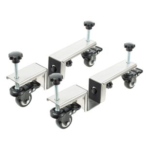 talustool door installation kit for 1-3/8" and 1-3/4" pre-hung, slab, and front doors, stainless steel door dolly installation tool with swivel wheels for commercial & residential use