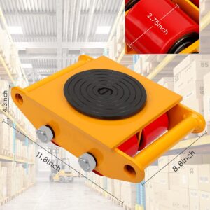 GCCSJ 6T Machinery Skate Dolly, 13200lbs Machinery Moving Skate Machinery Mover Skate with 360° Rotation Cap, Dolly Machinery Skate for Industrial Moving Equipment